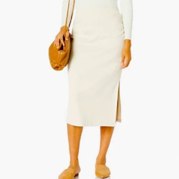 Sivan Ayla | Skirts | Sivan Ayla The Drop Side Slit Midi Skirt Ridded ...